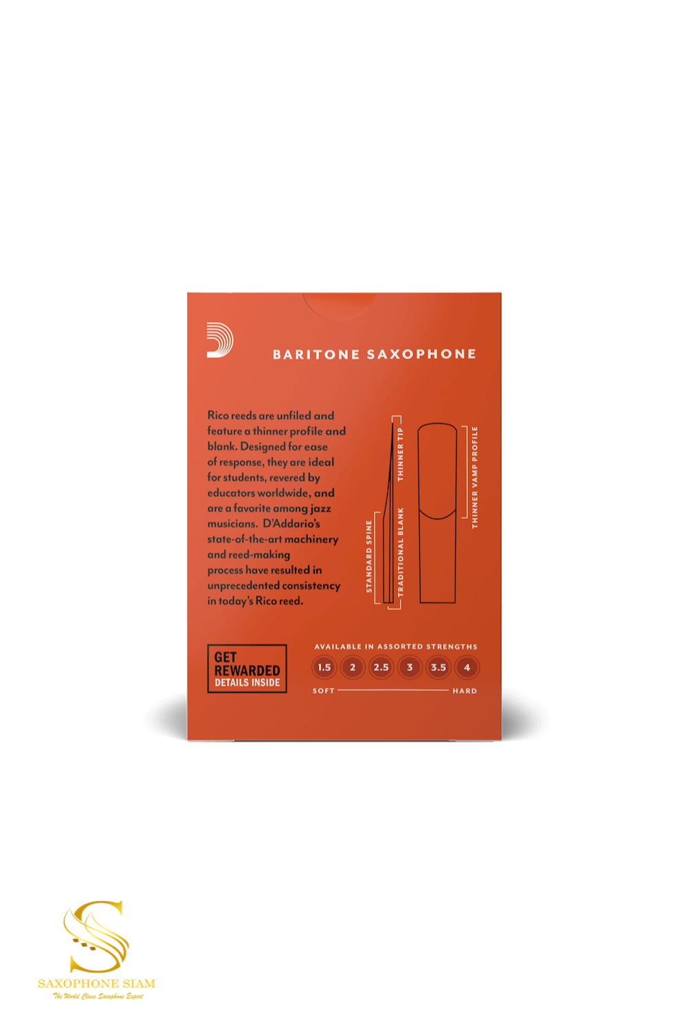 RICO BY D'ADDARIO BARITONE SAXOPHONE REEDS (10 PCH) – Saxophonesiam