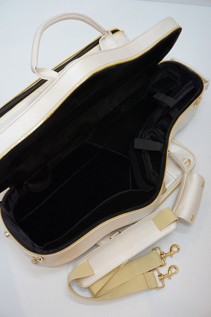 Wooden Curved Alto saxophone case PearizedSilver - Royal Style - W700C ...